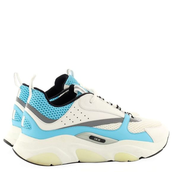 Dior | Shoes | Christian Dior Mens B22 Sneakers Leather And Mesh Blue ...